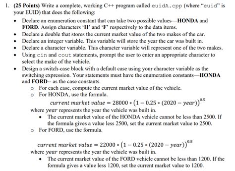 Solved 1 25 Points Write A Complete Working C Program