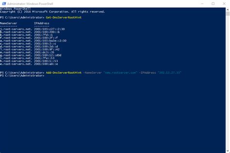 Configure Root Hints With Powershell Windows Server Core 2016