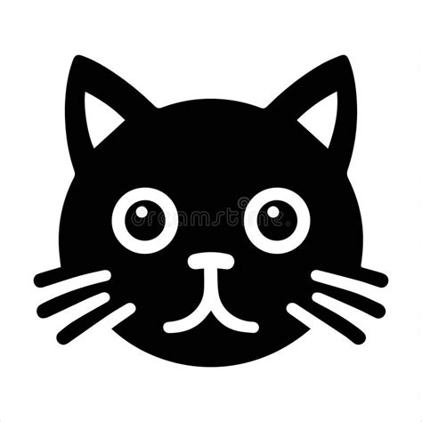 Chic Cat Head Silhouette Icon Design Stock Vector Illustration Of