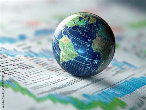 Global Growth Stunning Earth Sphere On Market Data Page Surrounded By