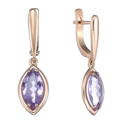 Серебряные серьги с аметистами купить в ювелирном магазине по цене 3890 руб