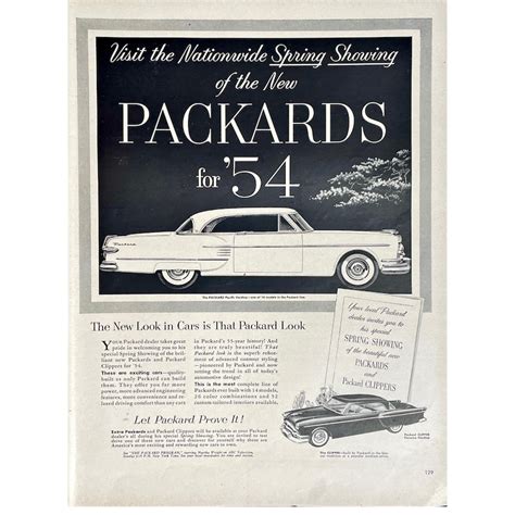 1954 Packard Vintage Print Ad Magazine Retro Car Advertisement Vintage