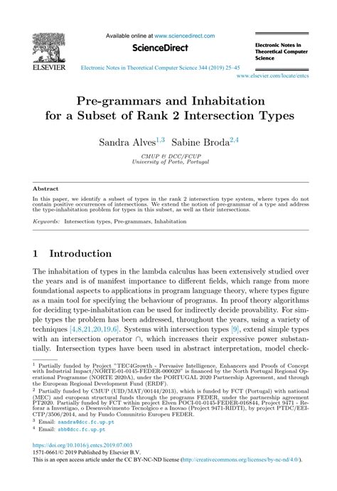 Pdf Pre Grammars And Inhabitation For A Subset Of Rank 2 Intersection Types