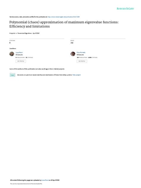 Polynomial Chaos Approximation Of Maximum Eigenvalue Functions Efficiency And Limitations