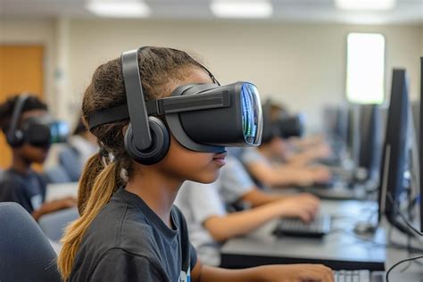 Virtual Reality Coding Classroom For Immersive Learning Premium Ai Generated Image