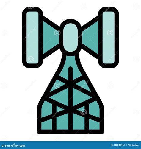 Telecommunication Tower Transmitting Signals On Sky Background Stock Illustration Illustration