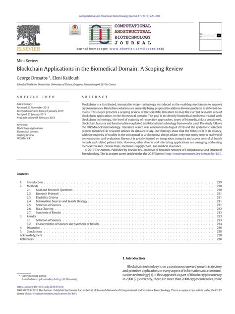pdf blockchain applications in the biomedical domain a scoping review