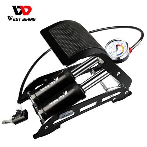 서쪽 자전거 자전거 발 펌프 고압 이중 실린더 사이클링 펌프 Schrader Presta 밸브 No Slip 오토바이 Mtb 자전거 펌프자전거 펌프 Aliexpress