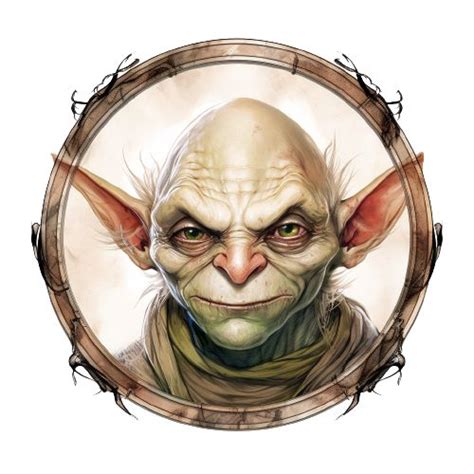 Circular Goblin Portrait Token For Dnd Map Illustration Numérique