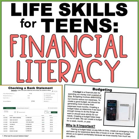 Financial Literacy Life Skills For Teens By A Space To Speak Tpt