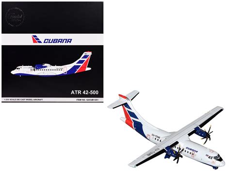 Atr 42500 Commercial Aircraft Cubana Cu T1240 White With Blue And Red Tail Gemini 200 Series 1