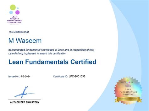 Finished Lean Project Management Certificate Muhammad Waseem K Posted On The Topic Linkedin