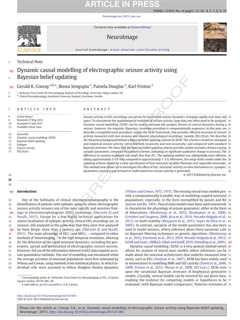 Pdf Dynamic Causal Modelling Of Electrographic Seizure Activity Using Bayesian Belief Updating