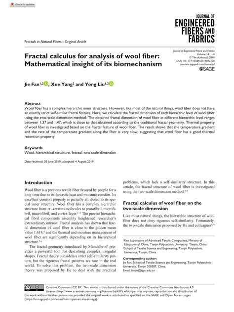 Pdf Fractal Calculus For Analysis Of Wool Fiber Mathematical Insight