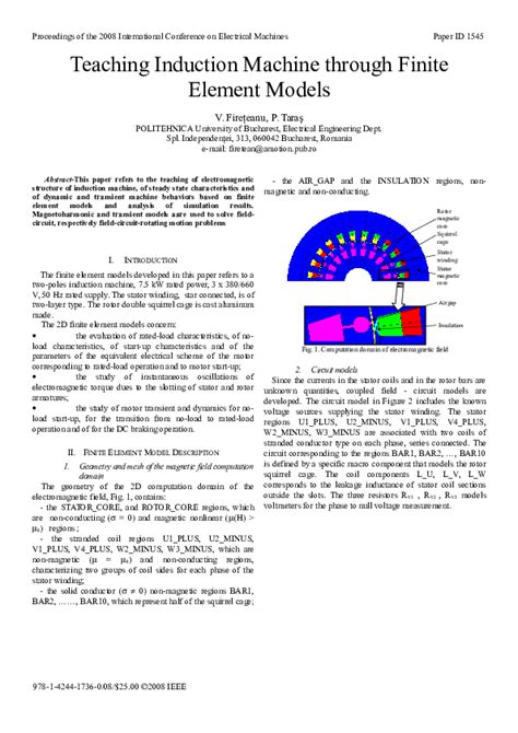 Doc Teaching Induction Machine Through Finite Element Models