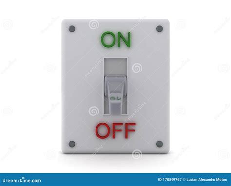 3d Rendering Of On Off Switch Turned Off Stock Illustration Illustration Of Light