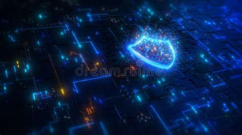 Technology Digital Data Protection Abstract Background Shield Icon