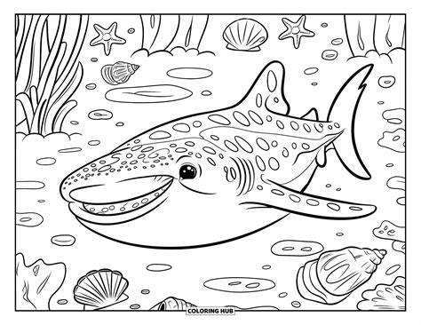 Whale Shark Coloring Pages Printable Pdf