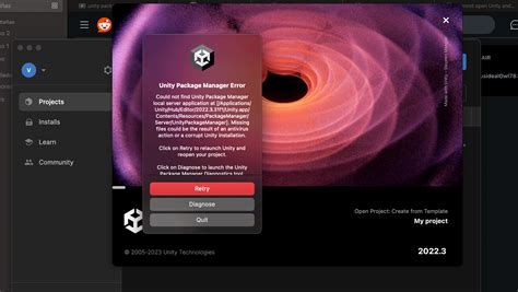 Unity Package Manager Error Runity2d