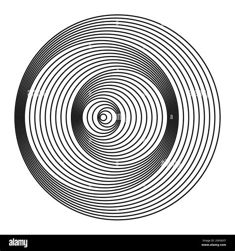 Abstract Black Concentric Circles Vector Illustration Design Element For Technology Round Logo