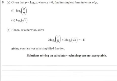 Solved A Given That P Log X Where X Find In Chegg Com