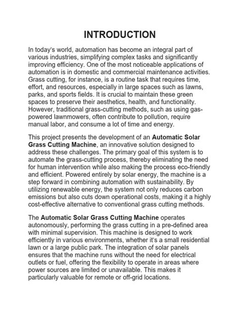 Solar Powered Automatic Grass Cutter Pdf Solar Power Electric Motor