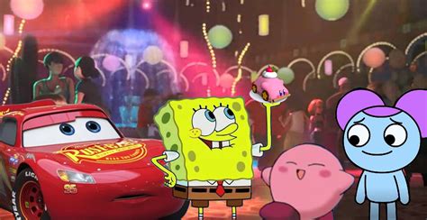Spongebob Surprises Kirby With A Cake By Redkirb On Deviantart