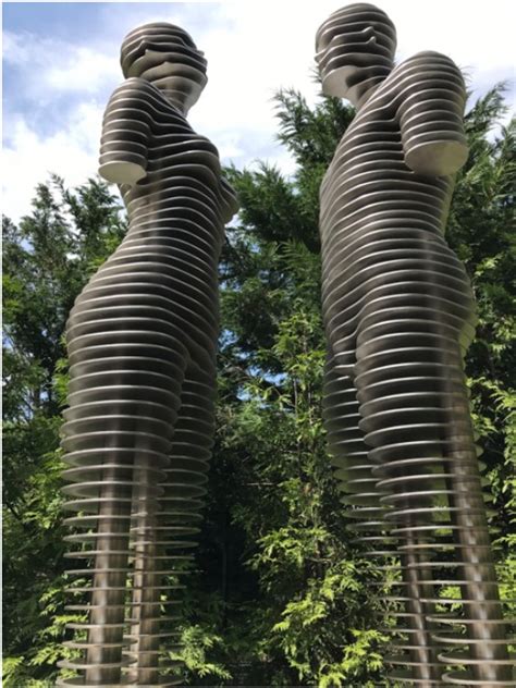 Outdoor Abstract Figure Sculpture Human Body Stainless Steel Love Escultua