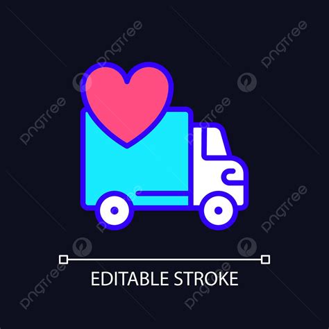 Pixel Perfect Rgb Color Icon For Dark Theme Vehicle Donation Vector Thin Support Giving Png