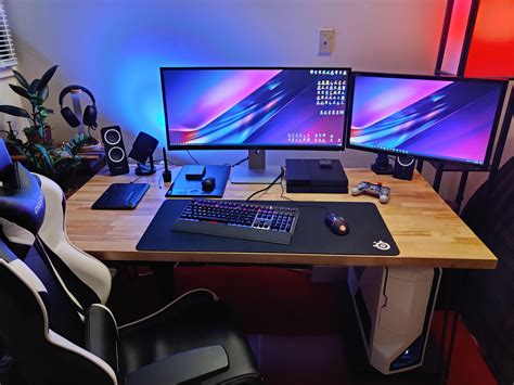 My Work Gaming Setup Recently Added Dell 34 Curved Monitor And Arm For My Gaming Monitor