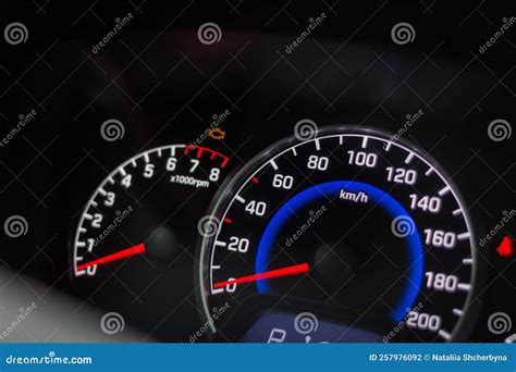 Car The Dashboard Engine Coolant Temperature Indicator Close Up Royalty Free Stock