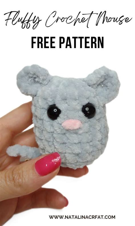 Image Of A Fluffy Crocheted Mouse Amigurumi Created Using The No Sew