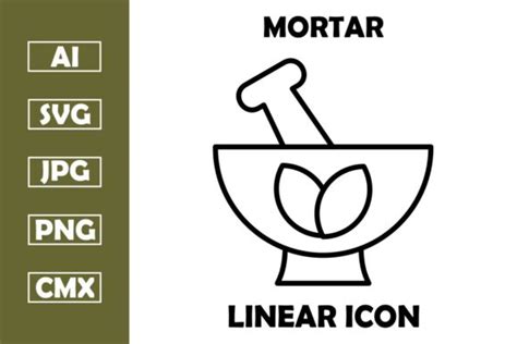 Mortar Vector Line Icon Graphic By Pexelpy · Creative Fabrica