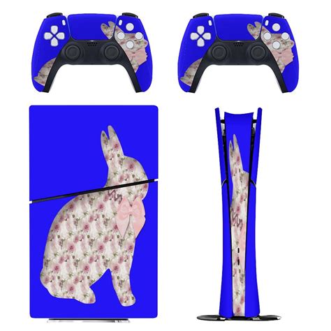 Flowers Rabbits Spring Ps5 Ps5 Slim Digital Disc Skin Sticker For Console And Controller Skins