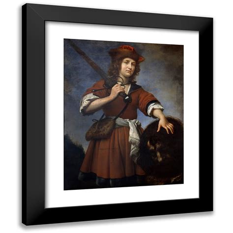 Carlo Dolci 19x24 Black Modern Framed Museum Art Print Titled David With The Head Of Goliath