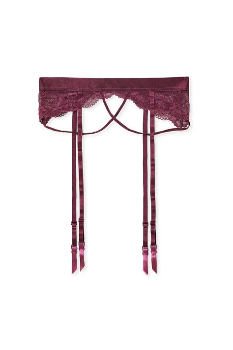 Lace Suspender Belt Burgundy Na Kd