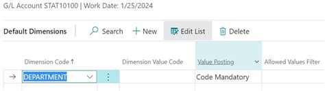 Using Statistical Accounts In Business Central