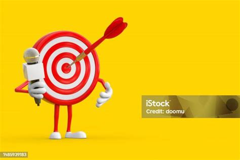 Tiro Con Larco Bersaglio E Freccetta Al Centro Mascotte Del Personaggio