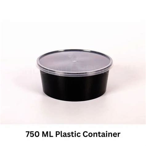 750 Ml Plastic Round Container At ₹ 6 25 Piece Disposable Plastic