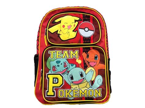 Backpack Pokemon Large 16 Inch Red Team Pokemon Stacksocial