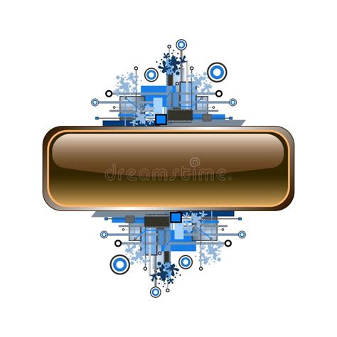 Grunge And Hi Tech Vector Banner Or Button Stock Vector Illustration