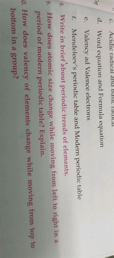 8 Write In Brief About Periodic Trends Of StudyX