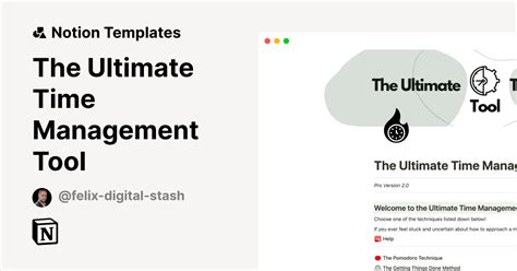the ultimate time management tool template by felix digital stash