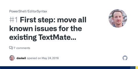 First Step Move All Known Issues For The Existing Textmate Grammar To