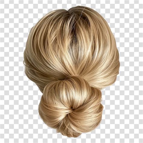 Png Blonde Hair Bun Hairstyle Premium Ai Generated Psd