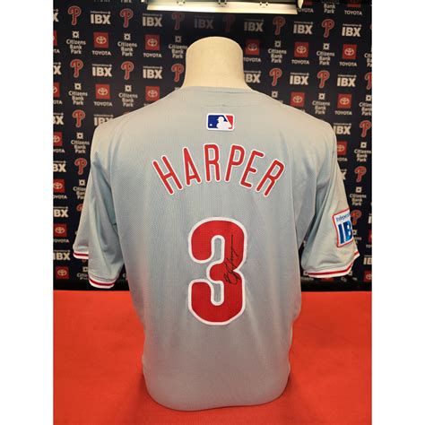 Bryce Harper Autographed Game Used Road Jersey Philadelphia Phillies