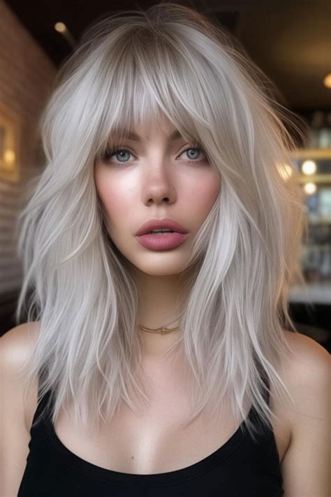 39 Flattering Medium Hairstyles Perfect For Thin Hair Platinum Shag