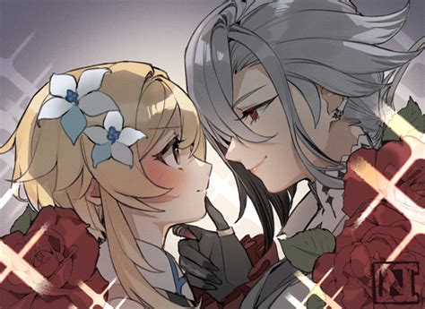 Lumine And Arlecchino Genshin Impact Drawn By Choco C14 Danbooru