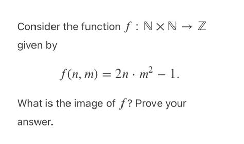 solved consider the function f nxn → z given by f n m 2n