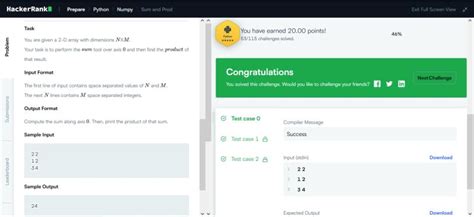 Rohan Thawait On Linkedin Pythonchallenge Hackerrank Numpyexpertise